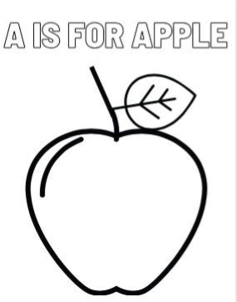 A For Apple Coloring Pages
