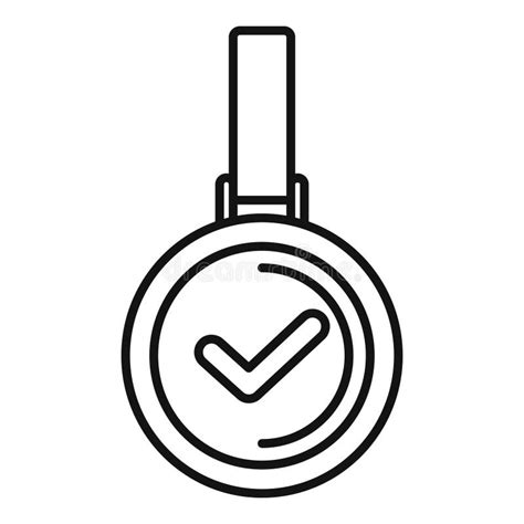 Simple Line Art Illustration Of An Approval Stamp With A Check Mark