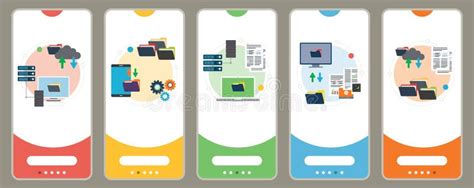 Computer Backup File Transfer Data And Cloud Computing Icons Stock