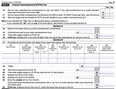 Schedule H Form 1040 Household Employment Taxes