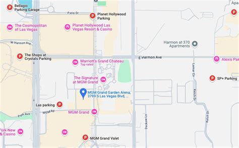 Parking Information Mgm Grand Garden Arena Las Vegas