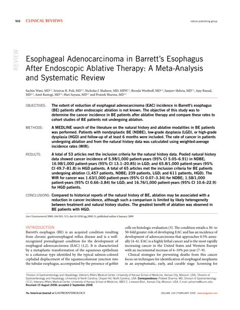 Pdf Esophageal Adenocarcinoma In Barretts Esophagus After Endoscopic
