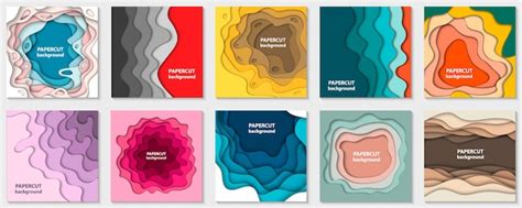 Premium Vector Collection Of 10 Backgrounds With Paper Cut