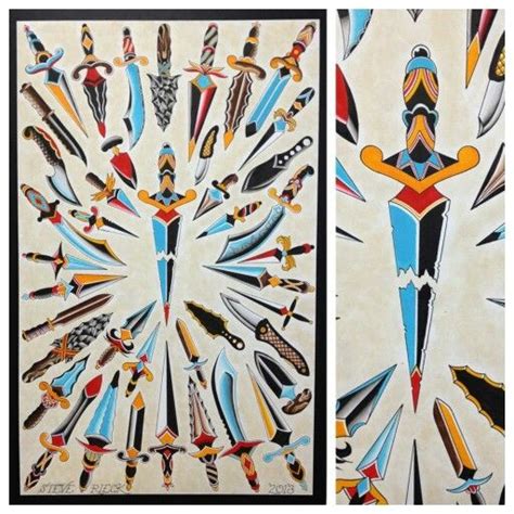 American Traditional Dagger Flash