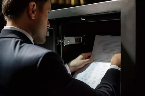 Premium Photo Businessman Placing Important Documents Into A