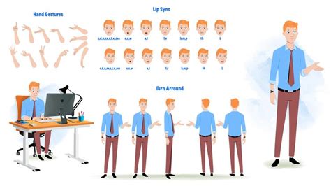 Premium Vector A Business Man Character Model Sheet For Animation Woman Character Model Sheet