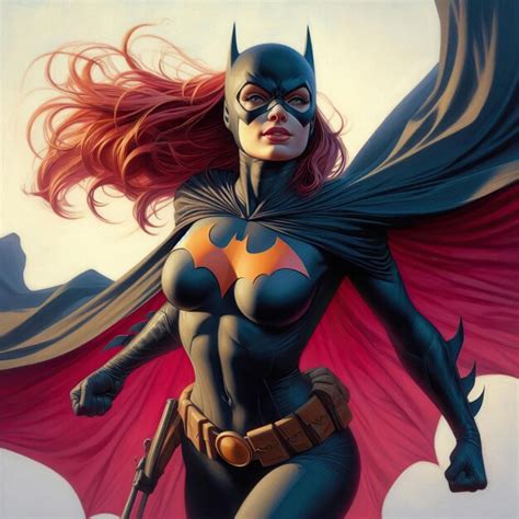 Portrait Of Batgirl Isolated On White Background Premium Ai Generated