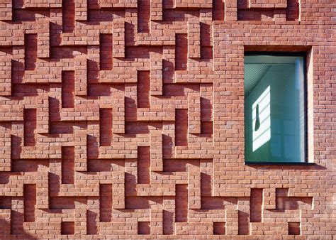 The Green Community Centre By Aoc Has Herringbone Brickwork