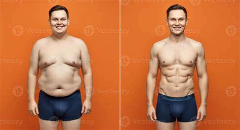 Weight Loss Transformation Of Caucasian Male Before And After Fitness