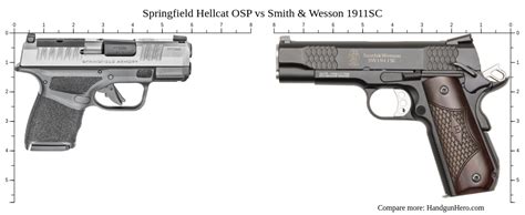 Springfield Hellcat Osp Vs Smith And Wesson 1911sc Size Comparison