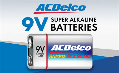 Acdelco 8 Count 9v Batteries Maximum Power Super Alkaline