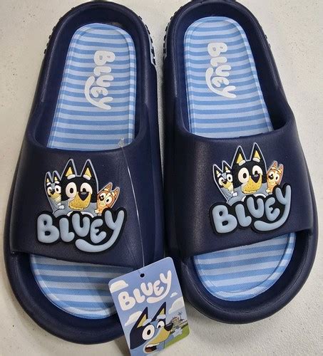 Nwt Bluey Slip On Sandals Slide Shoes Adult 9 Blue Ebay