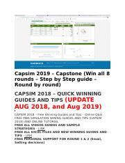 Tips And Tricksdocx Capsim 2019 Capstone Win All 8 Rounds Step
