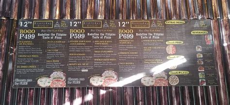 Carta Del Restaurante The Ugly Pizza Brookside Cainta Branch Cainta