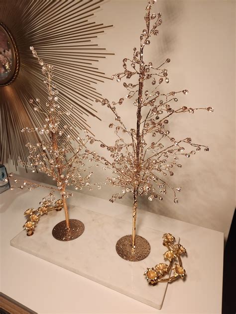 Gold Glittered Crystal Tree
