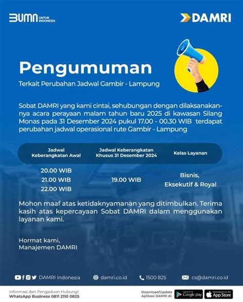 Antisipasi Padat Arus Lalin Damri Majukan Keberangkatan Di Malam Tahun Baru