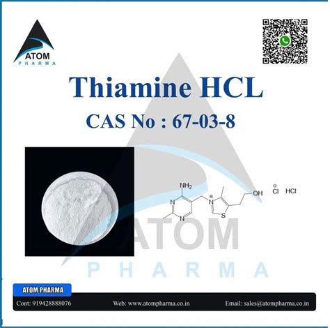 Thiamine Hcl Api Powder Atom Pharma 25kg At ₹ 2500kg In Surat Id