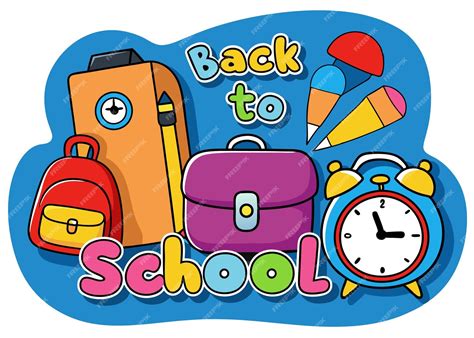 A Drawing Of A School With A School Clock And A School Clock Premium