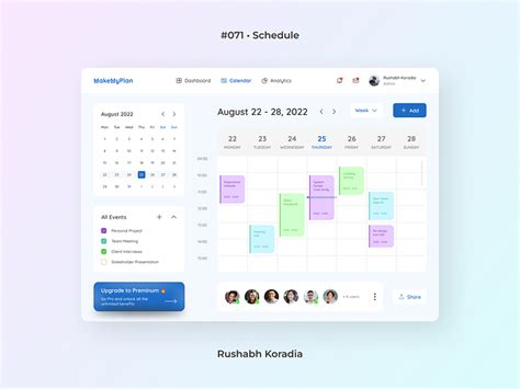 Schedule Ui Designs Themes Templates And Downloadable Graphic Elements On Dribbble