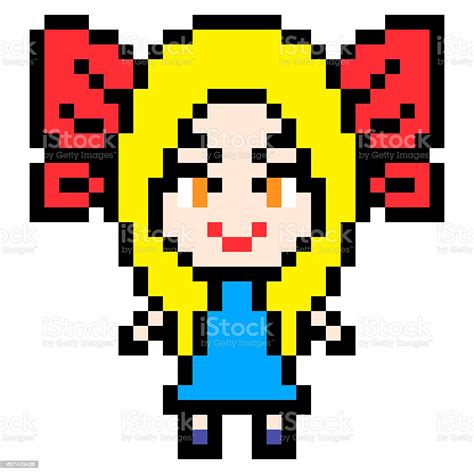 Illustration Design Pixel Art Girl Stock Illustration Download Image
