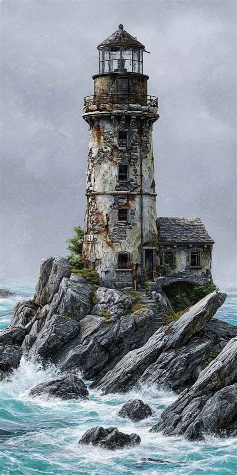 Abandoned Lighthouse Drawing Fantasy Lighthouse Tower Lighthouses