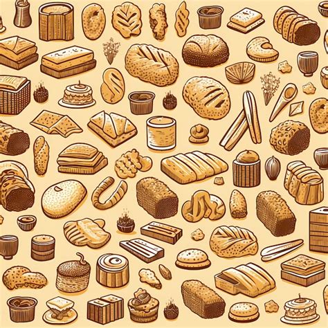 Premium Photo Pattern Background Bakery Seamless Illustration Food Vector Pastry Bread Design