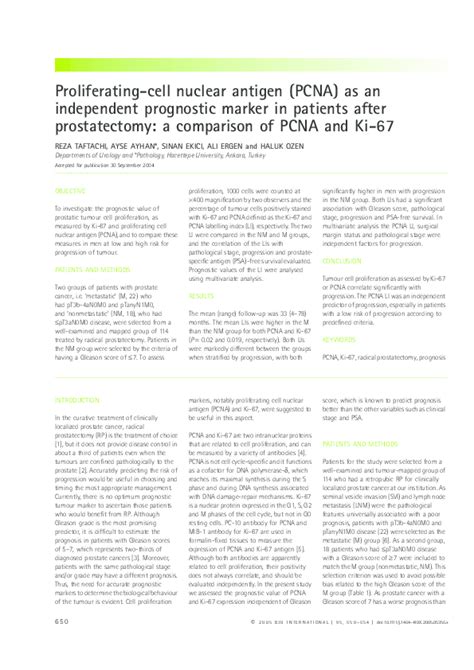 Pdf Proliferating Cell Nuclear Antigen Pcna As An Independent