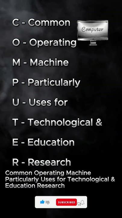 Computer Full Form Full Form Of Computer Computer Computerknowledge Fullform Youtube