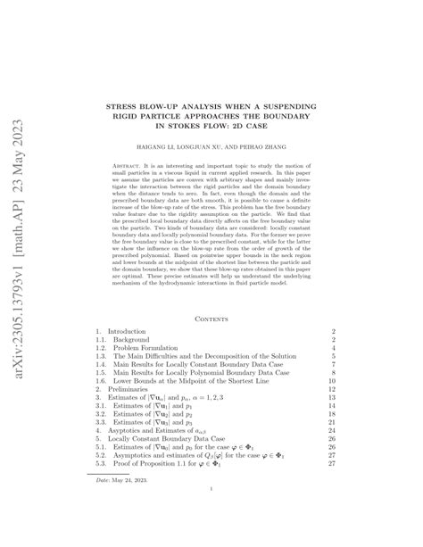 Pdf Stress Blow Up Analysis When A Suspending Rigid Particle