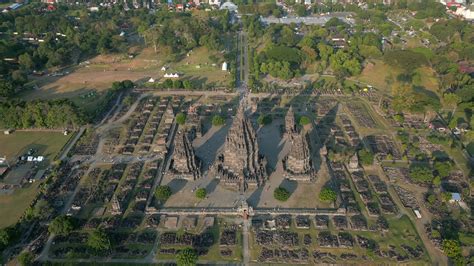Aerial View Of The Majestic Prambanan Temple In Yogyakarta Indonesia