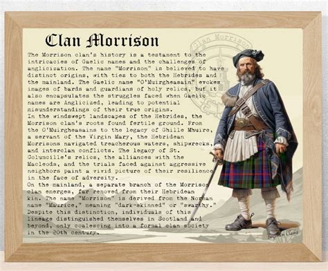 Morrison Scottish Clan History Poster Etsy