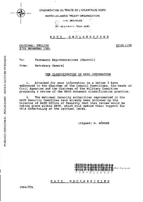 The Classification Of Nato Information Nato Archives Online
