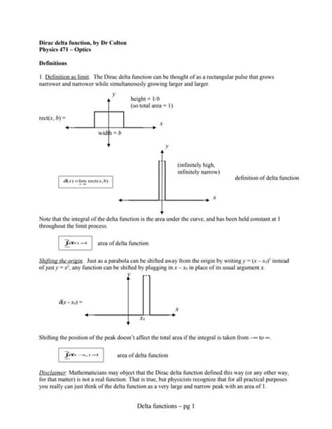 Dirac Delta Function Pptx Physics Science