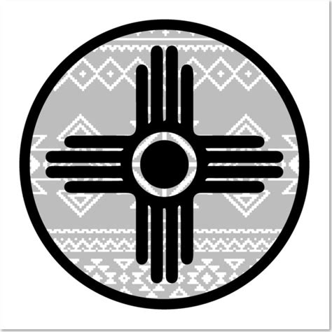 New Mexico Flag Design Native Zia Symbol Pattern Zia Posters And