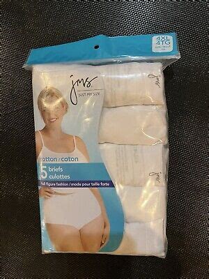 Just My Size Jms Womens Cotton 5 Pk White Briefs Size 4xl Ebay