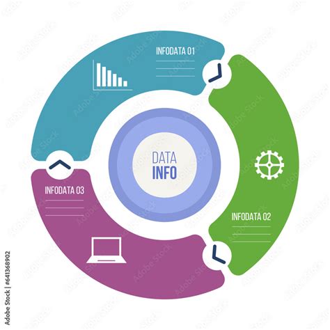 Infographic Vector Round Template Circular Chart With 3 Options Steps