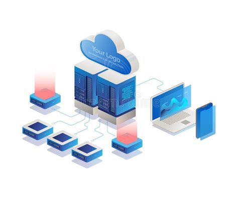 Cloud And Server Isometric In Flat Isometric Illustration Concept Stock Vector Illustration Of