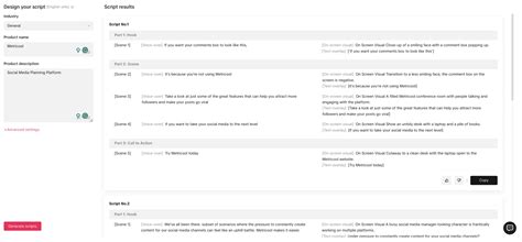 tiktok script generator metricool