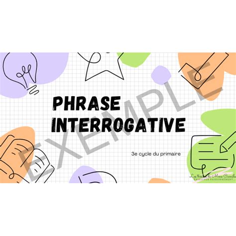 La Phrase Interrogative 3e Cycle