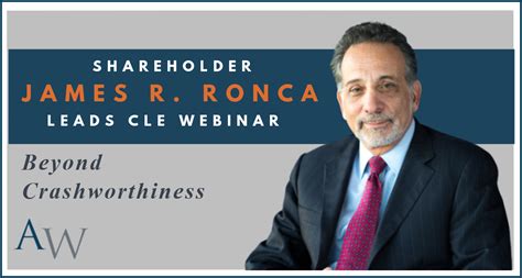 Shareholder James R Ronca Leads Cle Webinar Anapol Weiss
