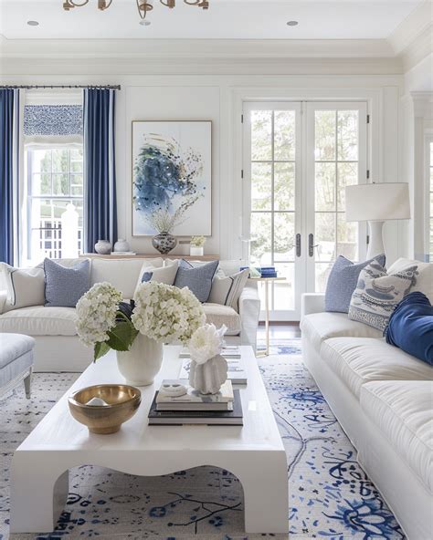 How To Decorate A Blue And White Living Room