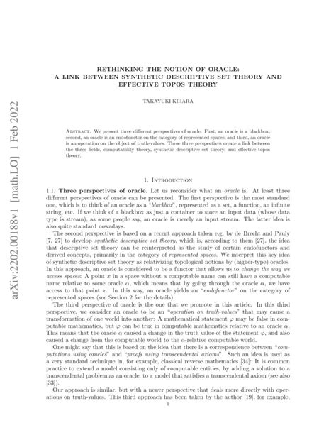 Rethinking The Notion Of Oracle A Link Between Synthetic Descriptive