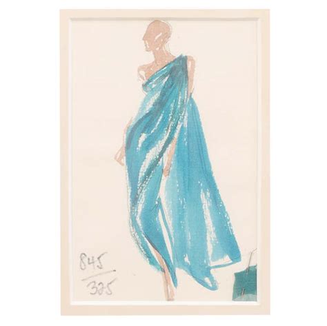 Halston Fashion Illustration By Joe Eula Martha Graham Estate At 1stdibs