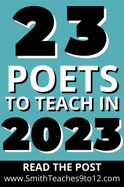 23 Poets To Teach This Year Smithteaches9to12