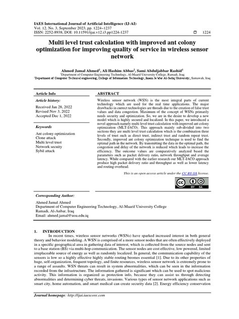 Multi Level Trust Calculation With Improved Ant Colony Optimization For