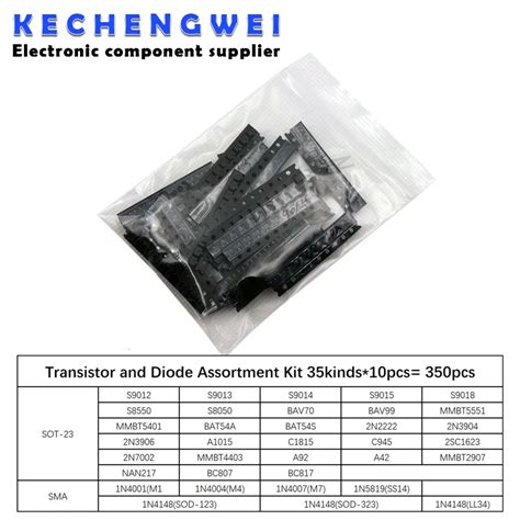 35 Values10pcs 350 Pcslot Smd Smt Transistor And Diode Assortment Kit