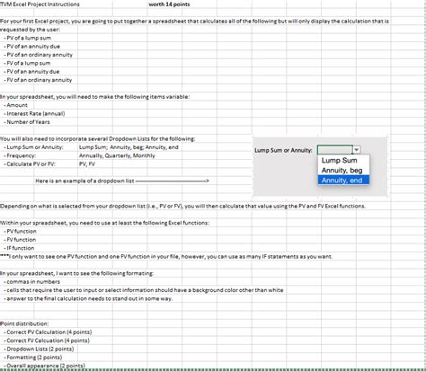 Tvm Excel Project Instructions Worth 14 Points For
