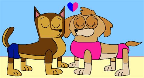 Chase And Skye Kiss On The Beach By Lahmom2000 On Deviantart
