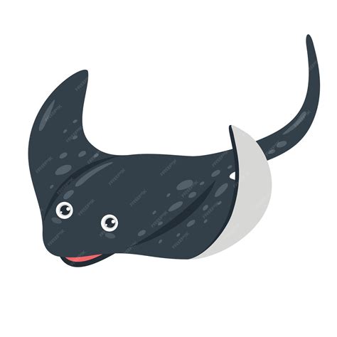 Dibujo De Caricatura De Una Mantarrayaocéano Aguijón Vida Silvestre