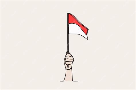 Premium Vector Color Illustration Of A Hand Holding The Indonesian